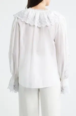 Kobi Halperin Arielle Lace-trimmed Pullover Top - White