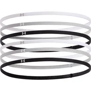 Under Armour Assorted Mini Headbands 6 Pack - Black// Mod Gray