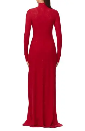 Naked Wardrobe Mock Neck Lace Maxi Dress