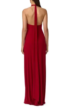 Naked Wardrobe Bow Halter Maxi Dress