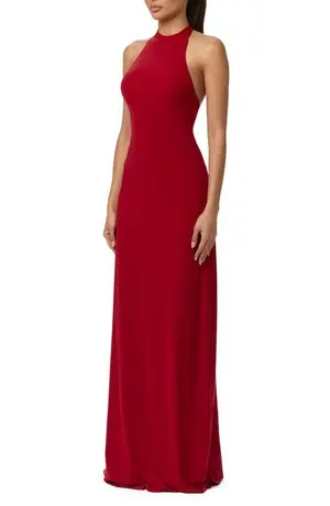 Naked Wardrobe Bow Halter Maxi Dress