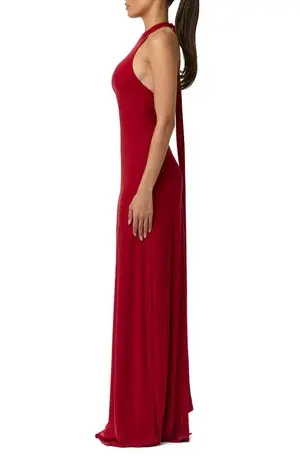 Naked Wardrobe Bow Halter Maxi Dress