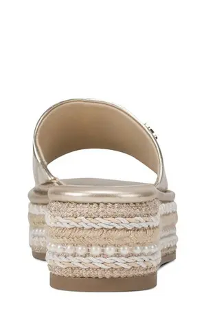Karl Lagerfeld Paris Keswick Espadrille Platform Wedge Slide Sandal