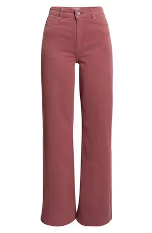 Paige Anessa High-waist Wide-leg Jeans - Vintage Brick Berry