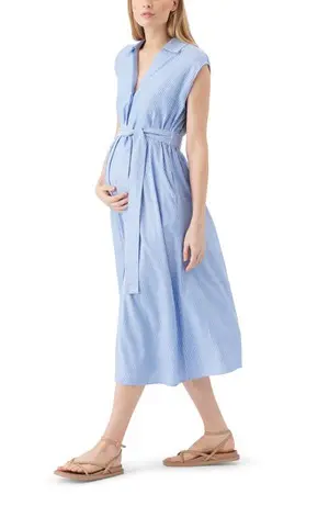 RIPE MATERNITY Abby Stripe Shirt Dress