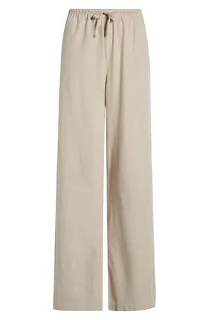 Splendid Valerie Drawstring Wide Leg Pants - Fawn