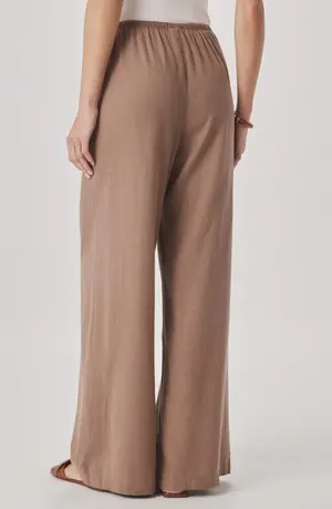 Splendid Valerie Drawstring Wide Leg Pants - Wicker Brown
