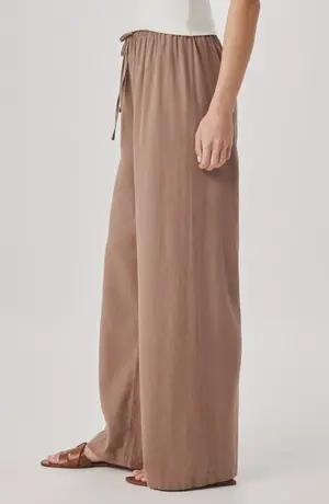 Splendid Valerie Drawstring Wide Leg Pants - Wicker Brown