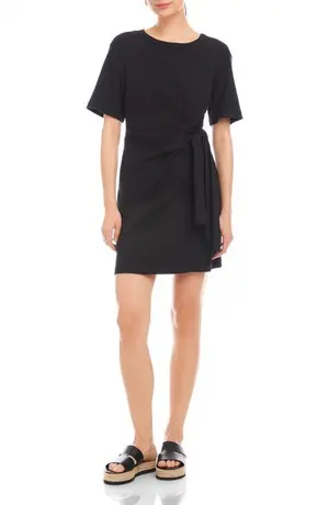Fifteen Twenty Diana Side Tie Mini Dress - Black