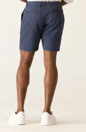 DEKE Oasis Seersucker Bermuda Shorts - Indigo/natural