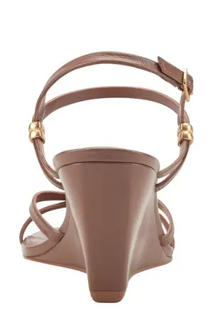Marc Fisher Faithy Slingback Wedge Sandal - Dark Brown