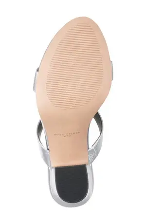 Marc Fisher Jessey Leather Slide Sandal - Silver