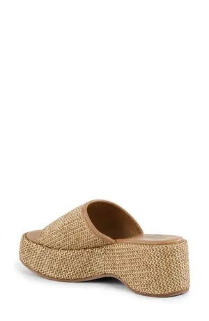 Bc Footwear Platform Wedge Slide Sandal - Natural