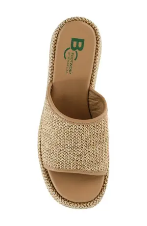 Bc Footwear Platform Wedge Slide Sandal - Natural