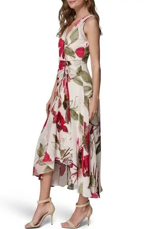 Donna Karan New York Printed Sleeveless High-low Maxi Dress - Azalea Multi