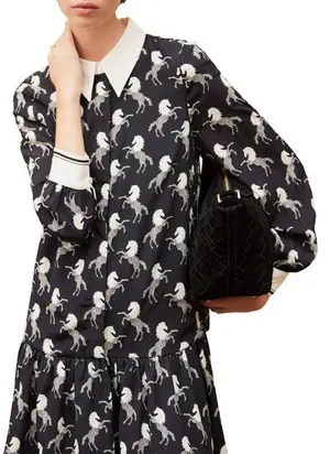 Mint Velvet Horse Print Mini Shirt Dress