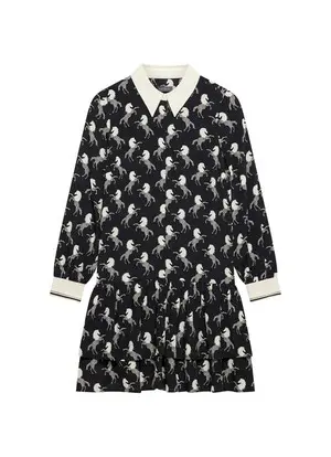 Mint Velvet Horse Print Mini Shirt Dress