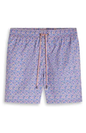 Bugatchi Printed Swim Trunks - Peach