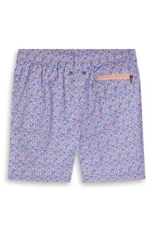 Bugatchi Printed Swim Trunks - Peach