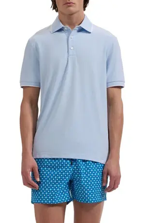 Bugatchi Kai Geo Print Swim Trunks - Aqua