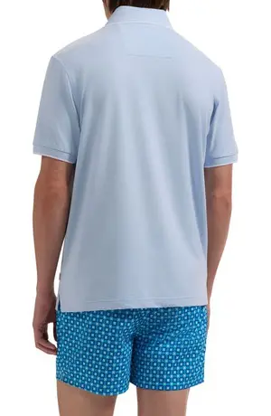 Bugatchi Kai Geo Print Swim Trunks - Aqua