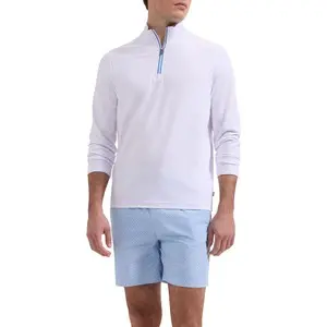 Bugatchi Kai Palm Print Swim Trunks - Vista Blue