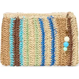 Dolce Vita Astra Raffia Clutch - Blue Multi
