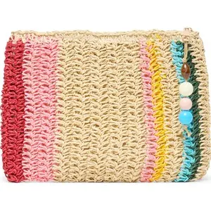 Dolce Vita Astra Raffia Clutch - Multi Pink