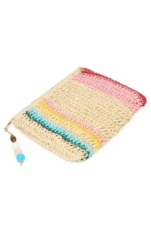 Dolce Vita Astra Raffia Clutch - Multi Pink