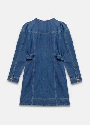 Mint Velvet Denim Puff Sleeve Mini Dress