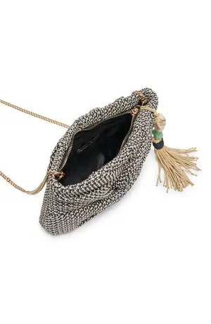 Dolce Vita Elowen Raffia Clutch - Black
