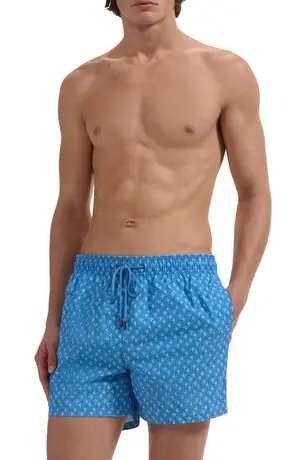 Bugatchi Zane Fish Print Swim Trunks