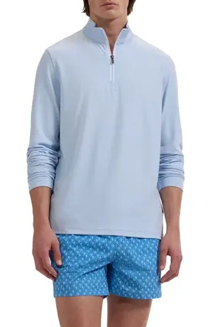 Bugatchi Printed Swim Trunks - Classic Blue