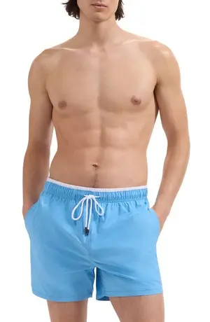 Bugatchi Quinn Colorblock Swim Trunks - Azure