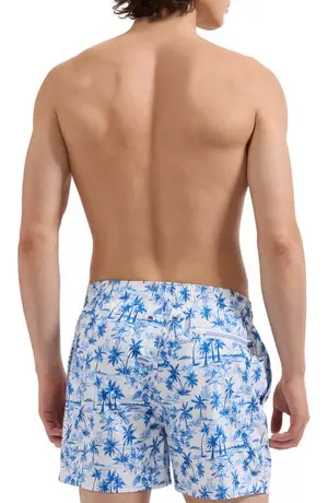 Bugatchi Kai Tropical Print Swim Trunks