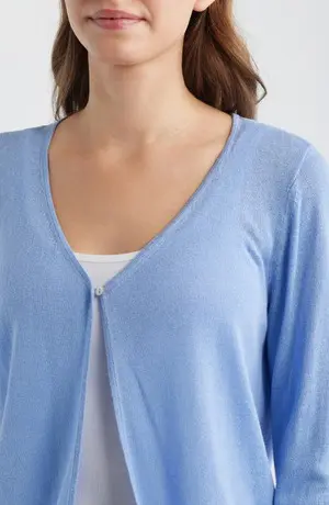 Tommy Bahama Adeline Linen Blend Jersey Cardigan - Grape Pools