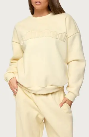 EDIKTED Jaylie Logo Sweatshirt - Light-yellow