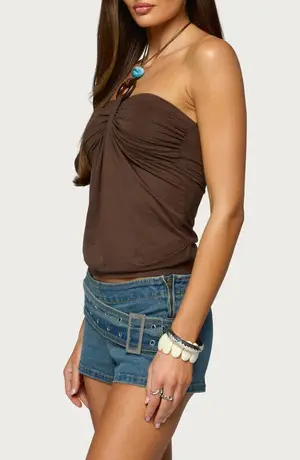 EDIKTED Itzel Ring Draped Halter Top