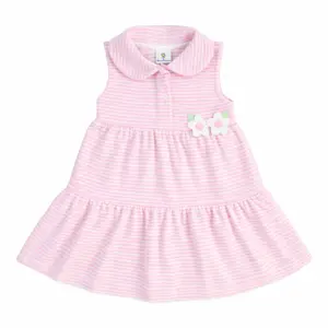 FLORENCE EISEMAN Stripe Terry Dress With Flowers - Pink/white