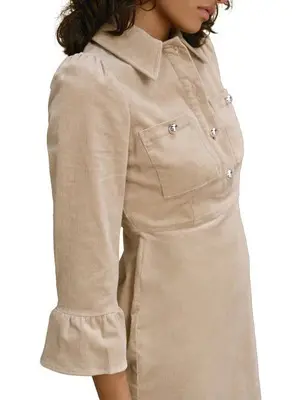 Mint Velvet Corduroy Shirt Midi Dress