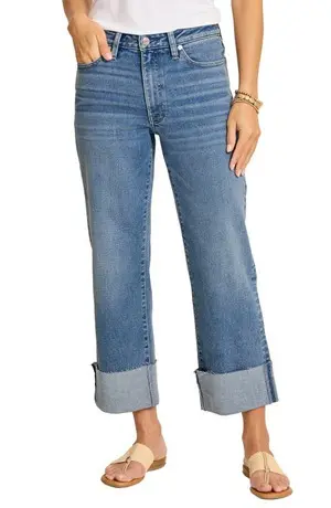 Tommy Bahama Cuffed Relaxed Crop Straight Leg Jeans - Costa Nova Wash