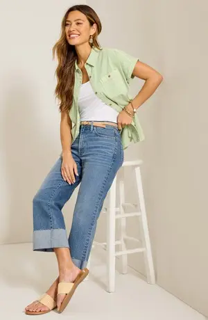 Tommy Bahama Cuffed Relaxed Crop Straight Leg Jeans
