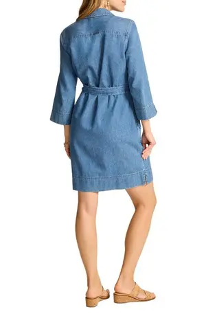 Tommy Bahama Belted Denim Shirt Dress - Indigo Oasis Wash