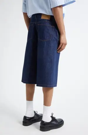 AMI Paris Loose Fit Denim Bermuda Shorts - Indigo
