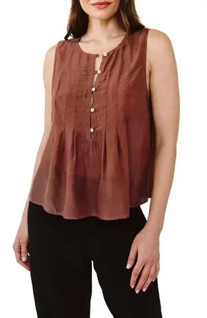 Bella Dahl Pintuck Sleeveless Top