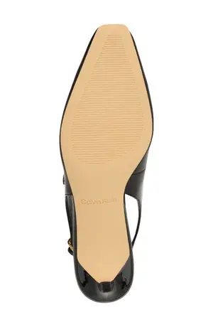Calvin Klein Sorena Slingback Kitten Heel Pump - Black Patent