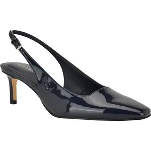 Calvin Klein Sorena Slingback Kitten Heel Pump - Navy Patent