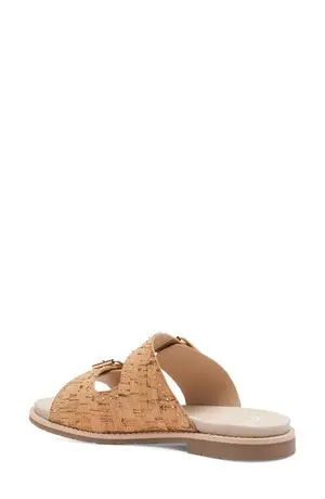 ARA Elm Studded Buckle Strap Slide Sandal - Natural