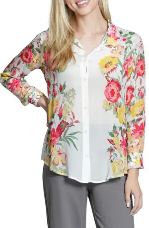 APNY Floral Print Shirt - Yellow Multi