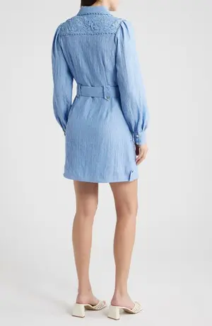 CIEBON Vivian Lace Trim Shirtdress
